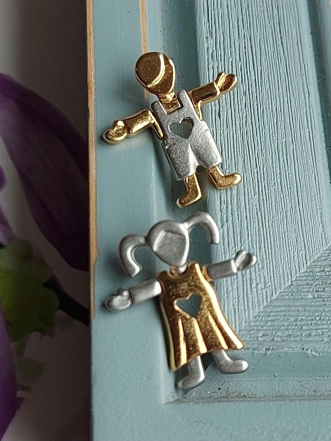 Vintage Boy and Girl Pins, Silver and Gold Tone. Collectible - Etsy