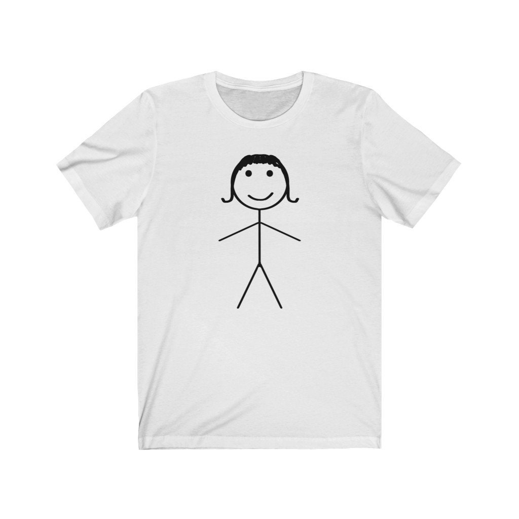 Fun Simple Stick Figure Woman Lady Girl, T-shirt Gift Stick Woman ...