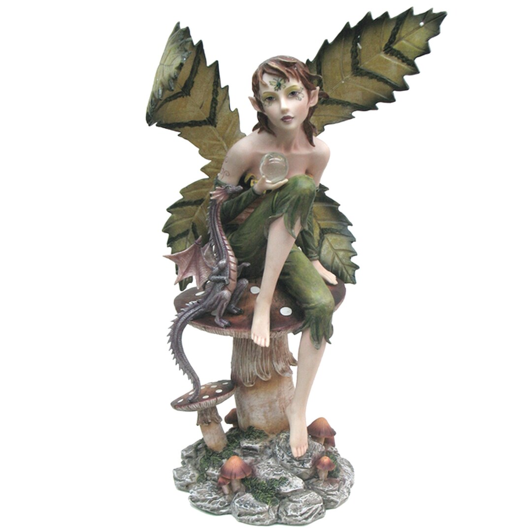 Statue of a Forest Elf on a Mushroom - Etsy