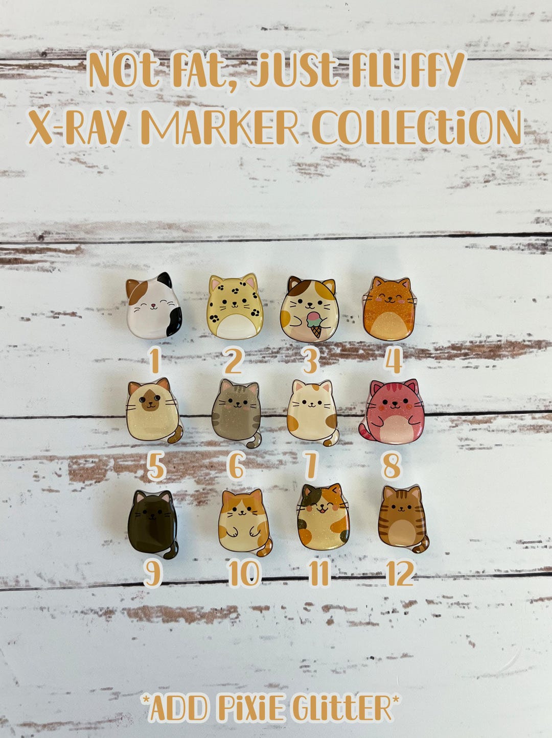 Not Fat, Just Fluffy Cat X-ray Marker Collection - Etsy