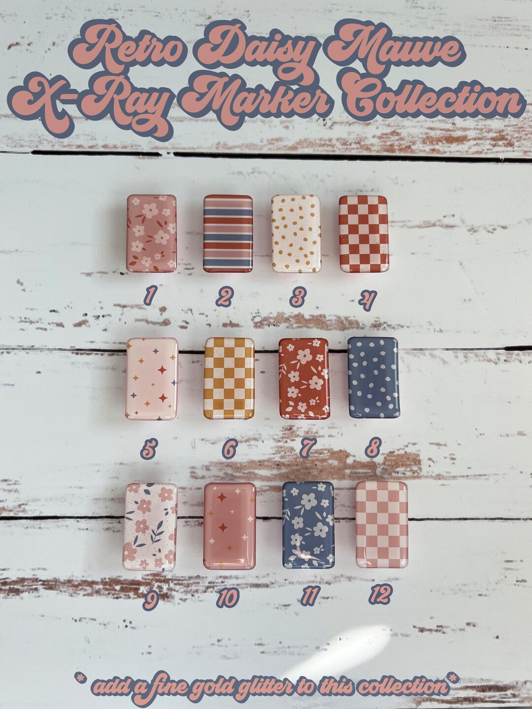 Retro Daisy Mauve X-ray Marker Collection - Etsy