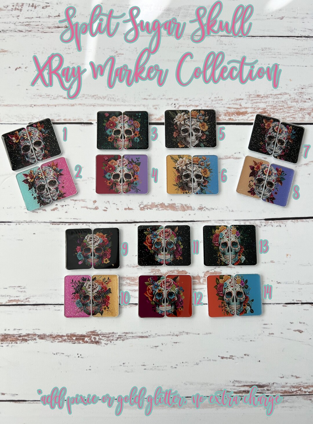 Split Sugar Skull X-ray Marker Collection - Etsy
