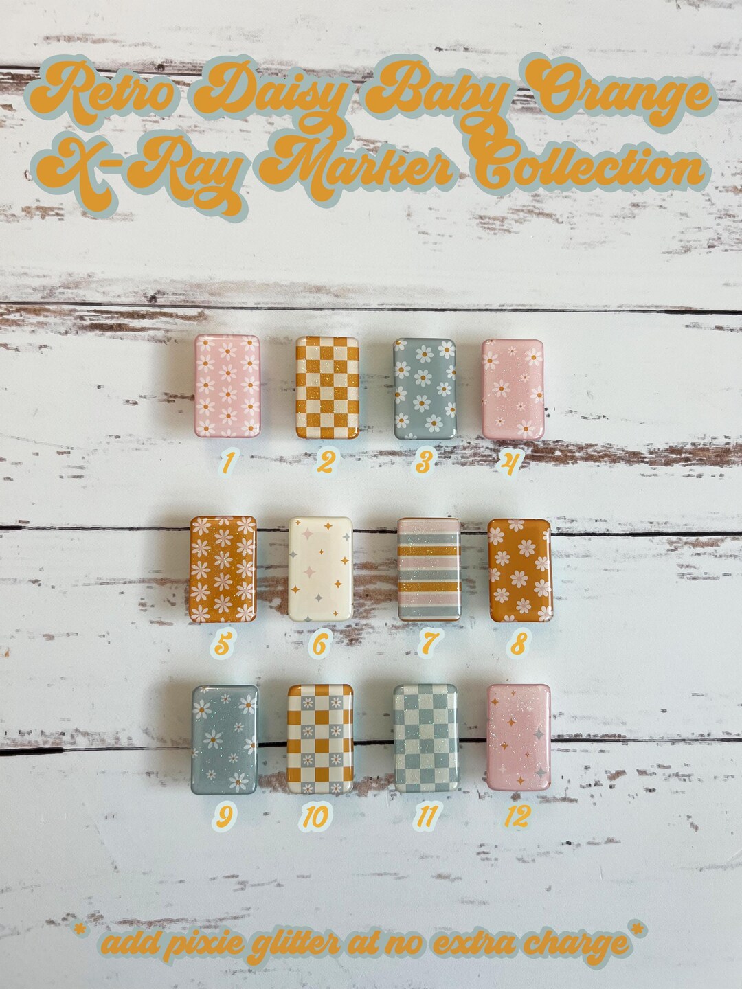 Retro Daisy Baby Orange X-ray Marker Collection - Etsy