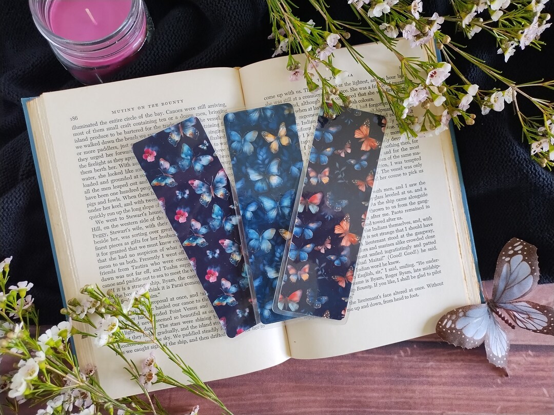 DARK BUTTERFLIES Bookmark Collection Double-sided Laminated Bookmarks ...