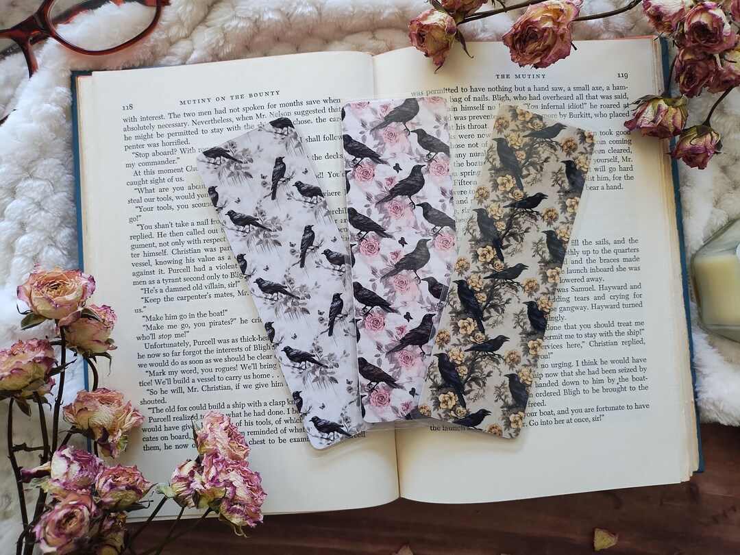 RAVEN Bookmark Collection | Floral Double-sided Laminated Bookmarks ...