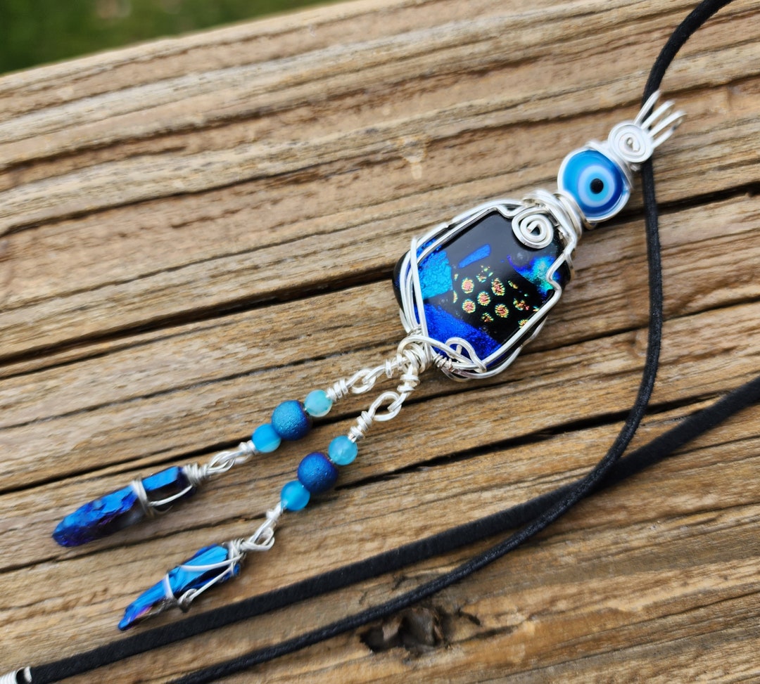 Evil Eye Protective Talisman Silver-plated Copper Wire-wrap Spelled ...