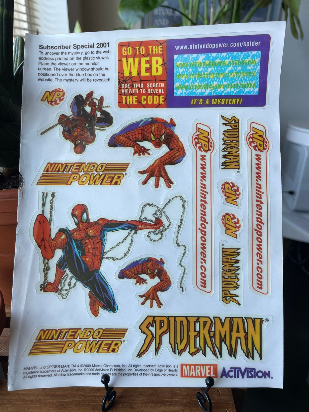 Original VTG 2001 Spider-man N64 / Nintendo Power Sticker Sheet Unused ...