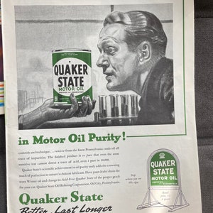 1938 William Oberhardt Illustration 2 Page Large Advertisement Quaker ...