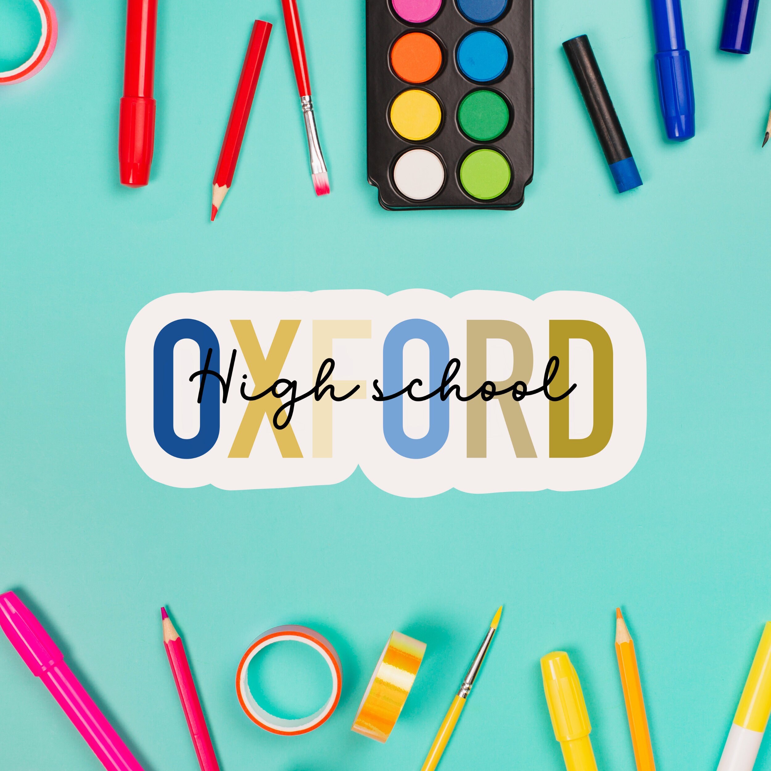 Custom Oxford High School Sticker, Vinyl Waterproof School Spirit ...