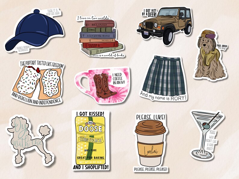 Gilmore Girl Gifts for Her Gilmore Girl Sticker Set Aesthetic Lukes ...