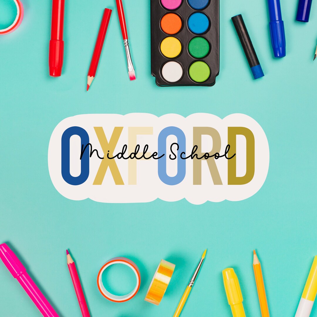 Custom School Oxford Middle School Sticker, Vinyl Waterproof School ...