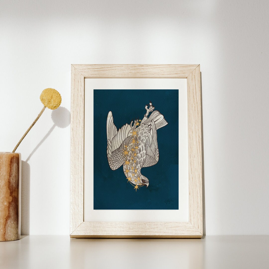 Wall Art Falcon Print, Falcon Poster, Printable Art, Nature Fantasy ...