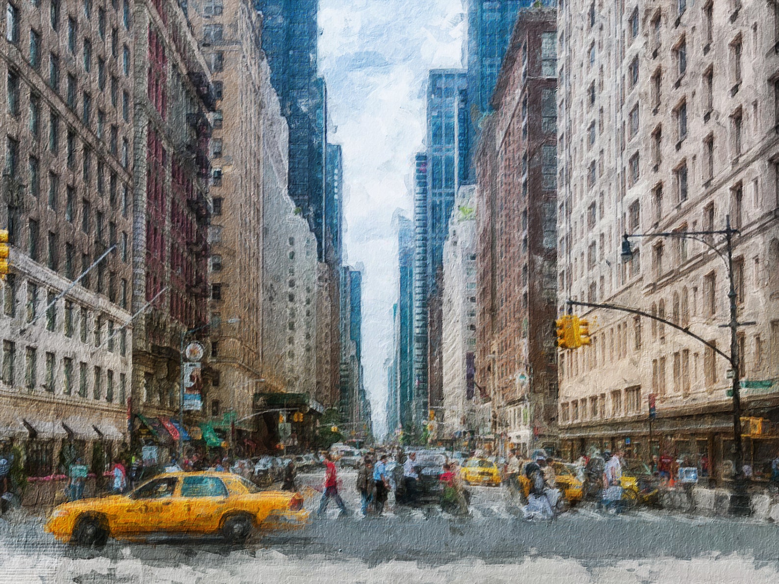 Watercolor Style Digital Custom City Illustration, Wall Decoration ...