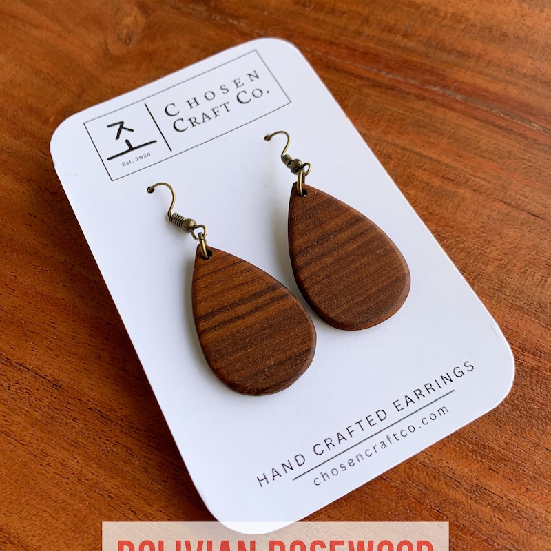 Wooden Earrings - Etsy