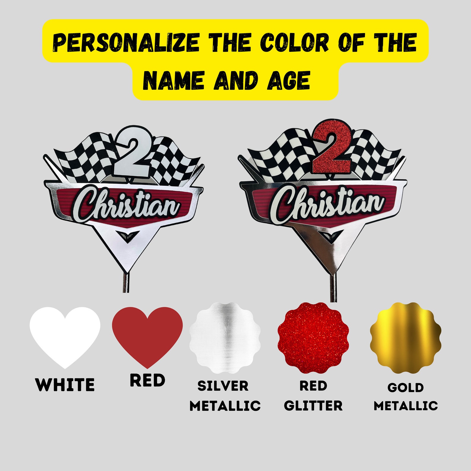 3D Cars Cake Topper Personalized Cars Cake Topper Race - Etsy