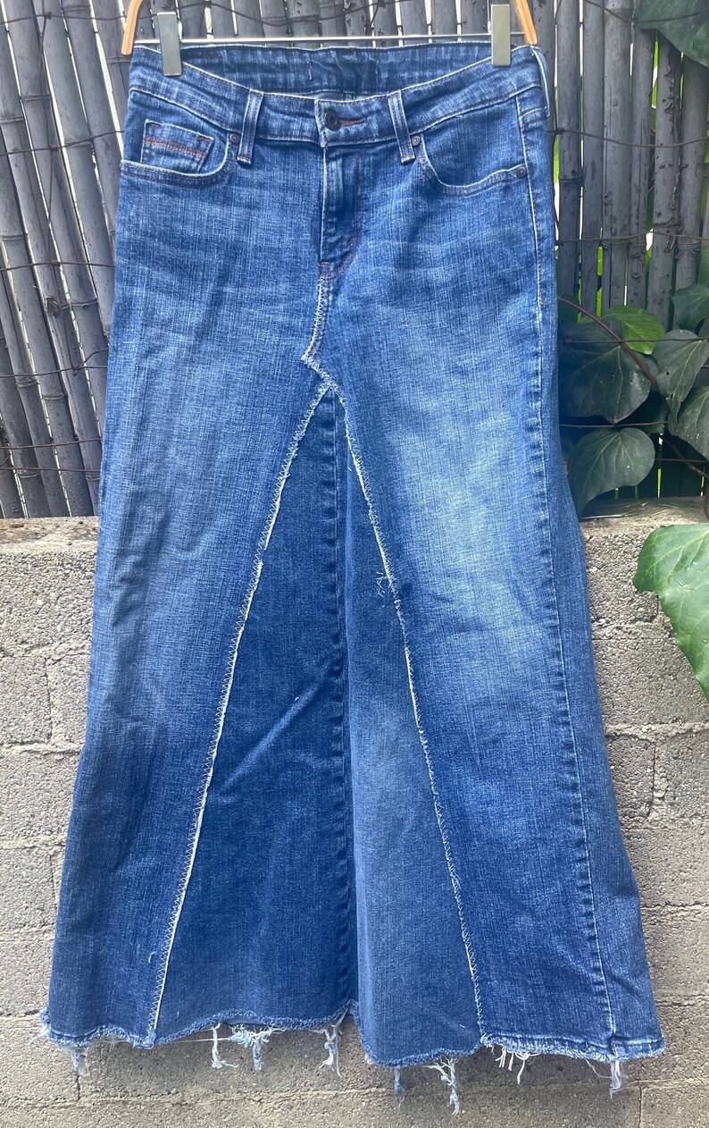 Remade Vintage Levis Denim Maxi Skirt size 27/28 - Etsy