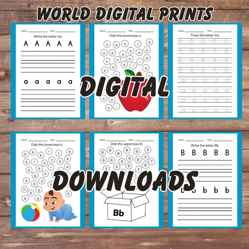 100 Alphabet Activity Pages for Kids, Girls and Boy, Children's ...