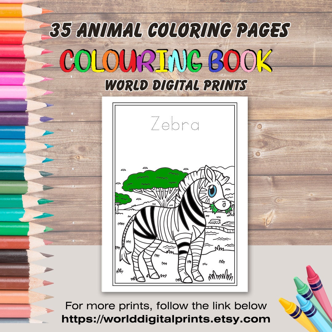 35 Safari Animals Coloring Book, Printable African Animal Coloring ...