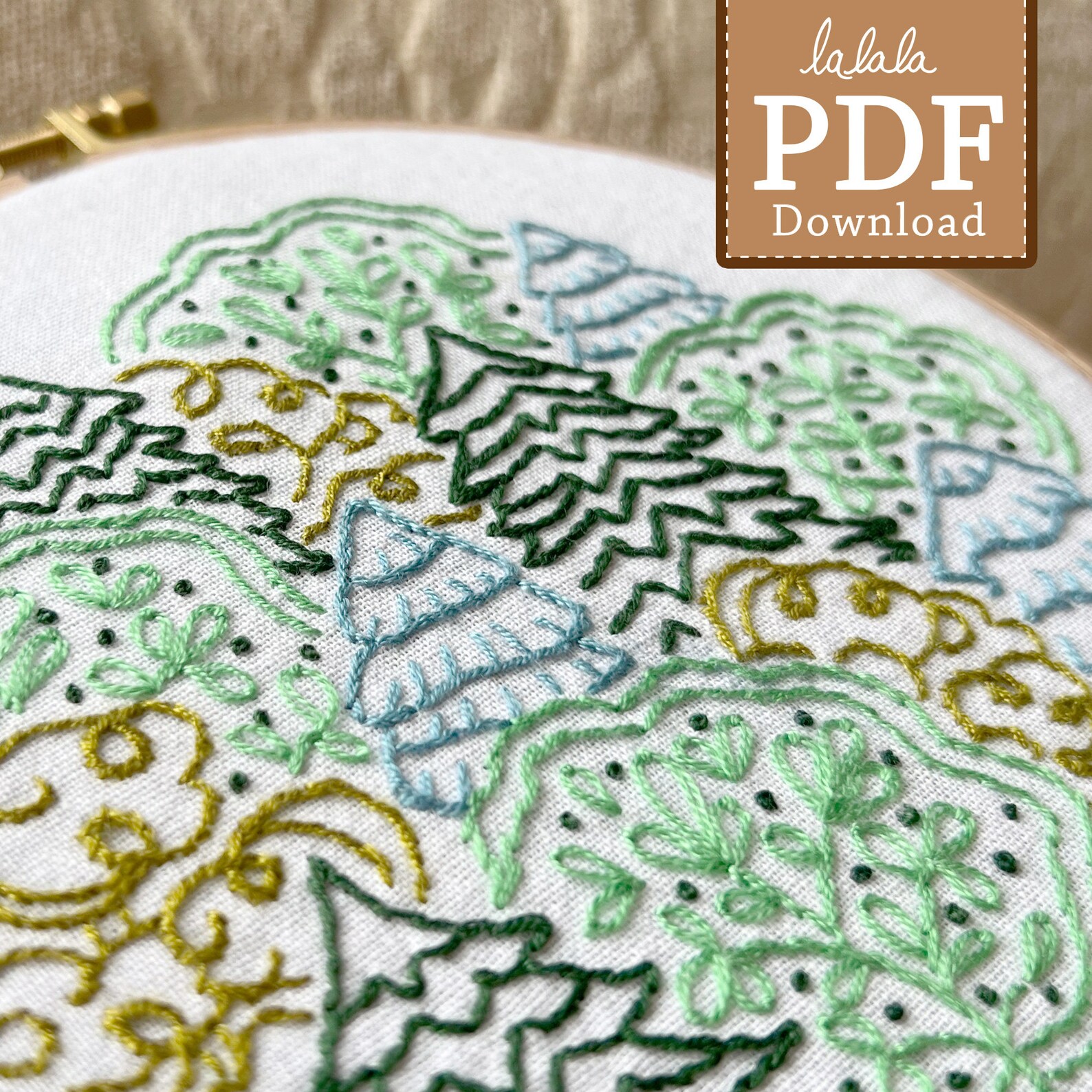Beginner Embroidery Pattern, Joyful Forest, Embroidery Design ...