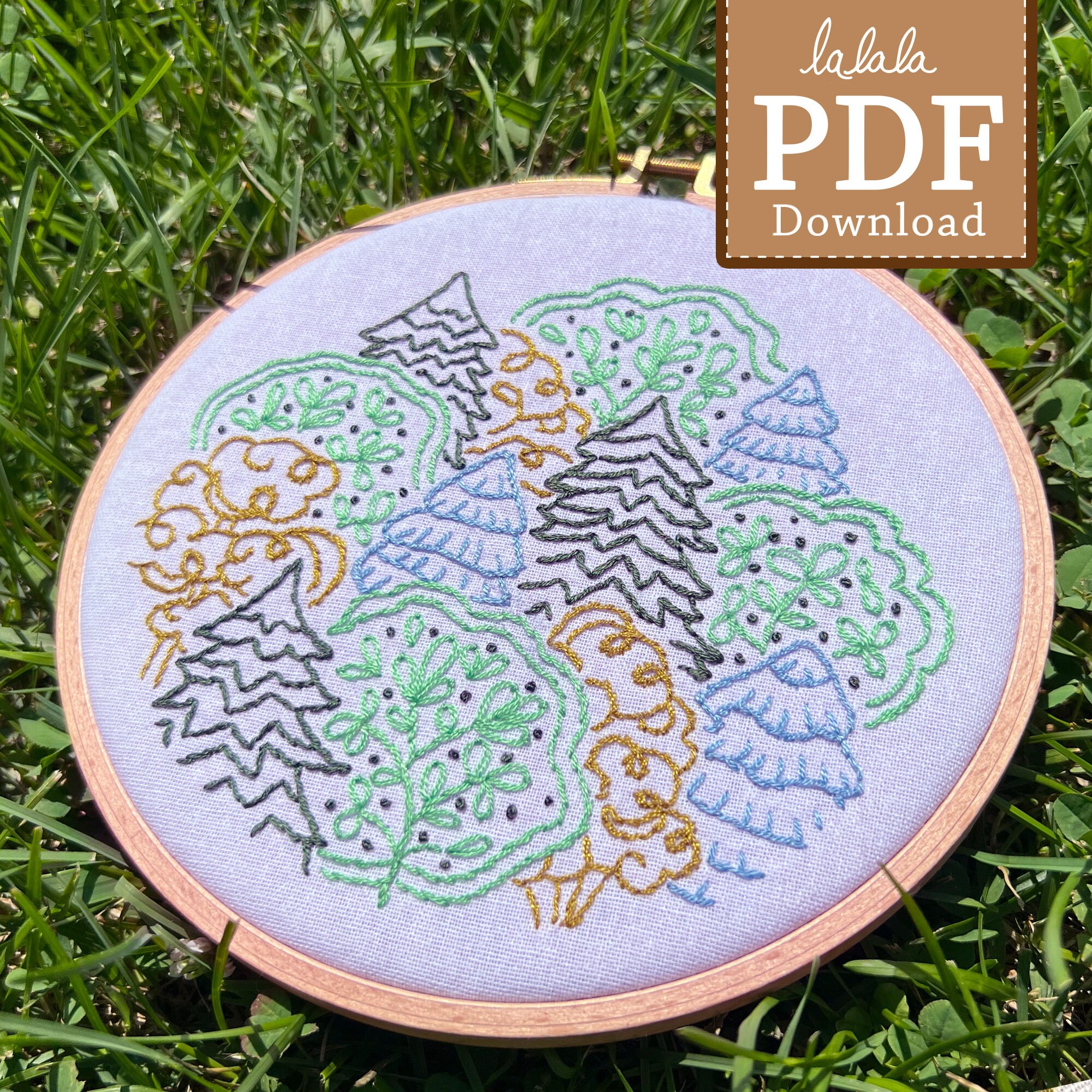 Beginner Embroidery Pattern, Joyful Forest, Embroidery Design ...