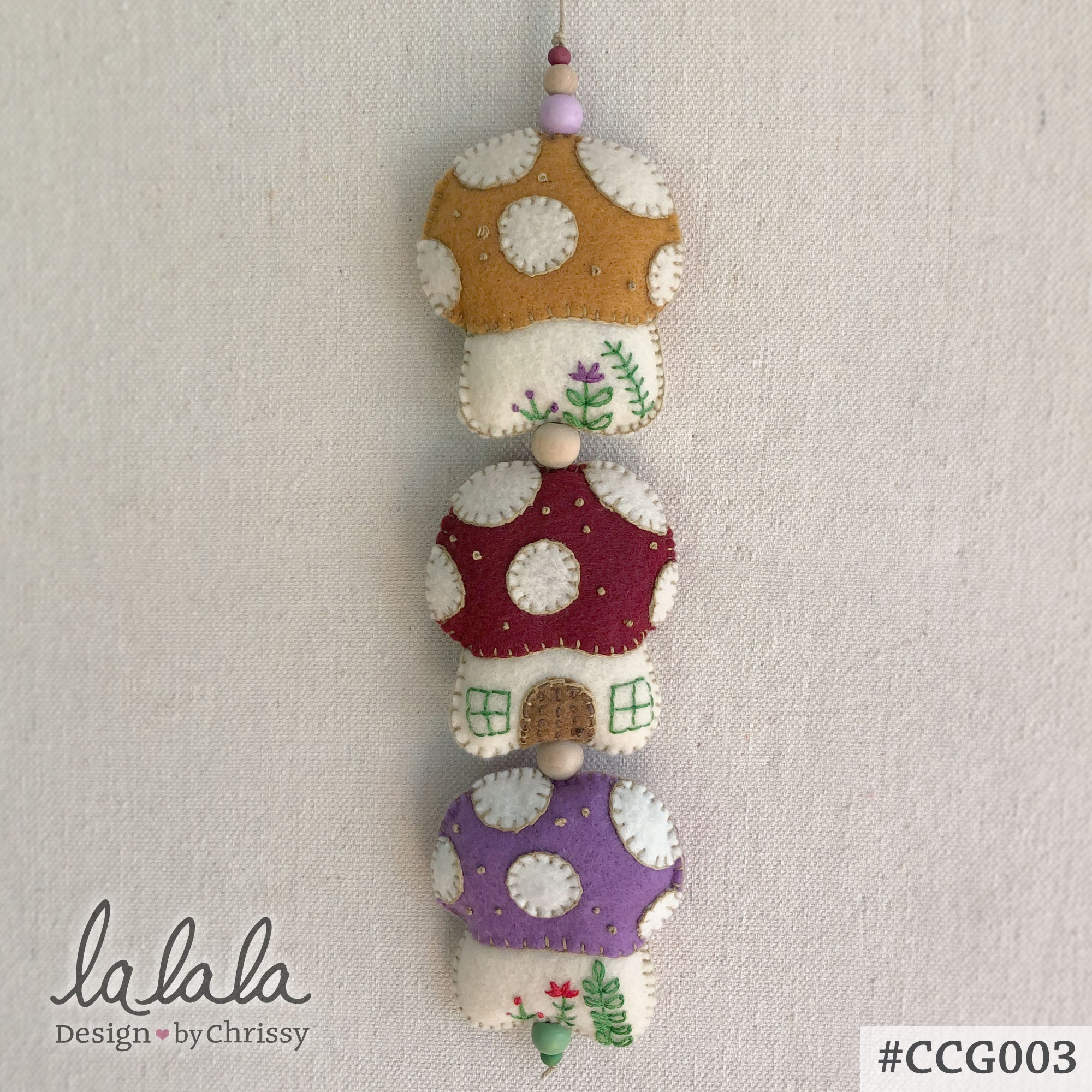 Handmade Cottagecore Mushroom Ornament Hand Embroidered Mushroom Folk ...
