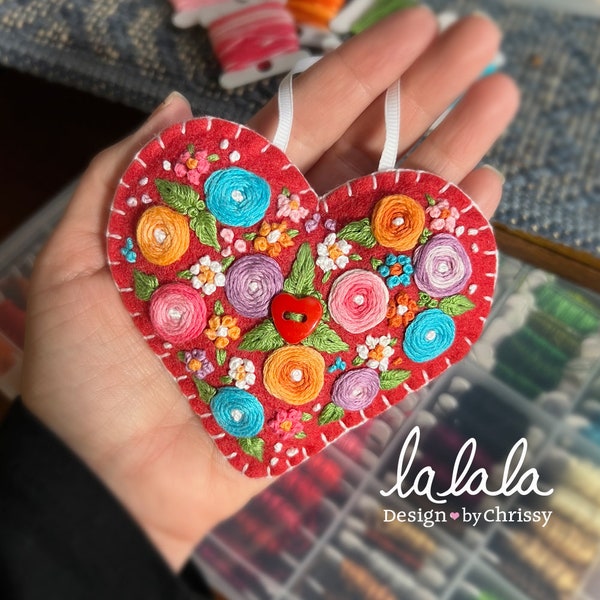 Embroidered Heart - Etsy