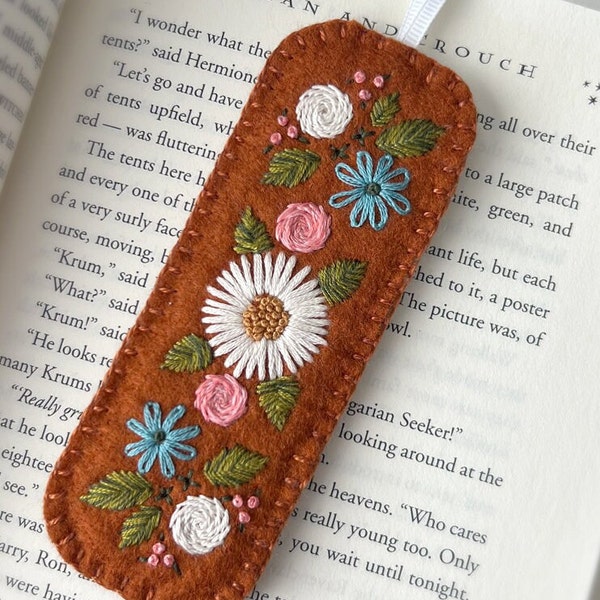 Embroidered Bookmark - Etsy
