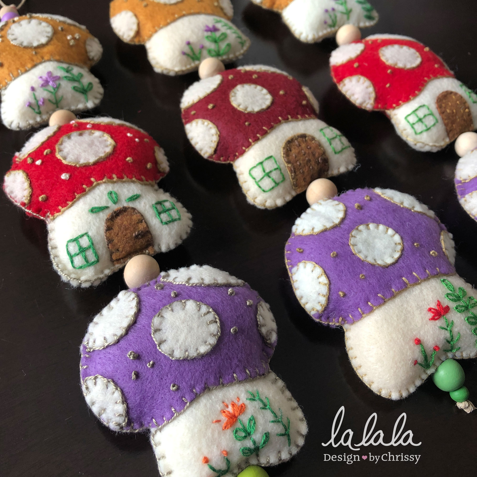 Handmade Cottagecore Mushroom Ornament Hand Embroidered Mushroom Folk ...