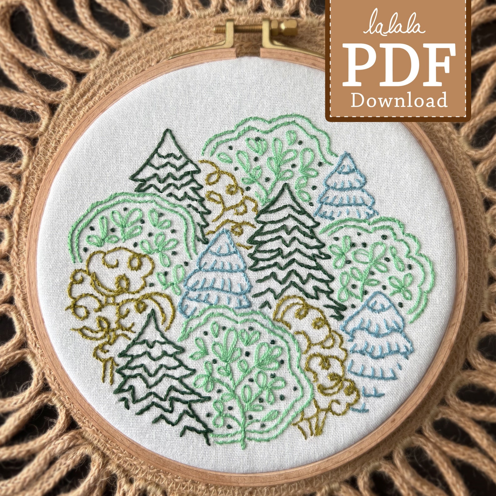 Beginner Embroidery Pattern, Joyful Forest, Embroidery Design ...