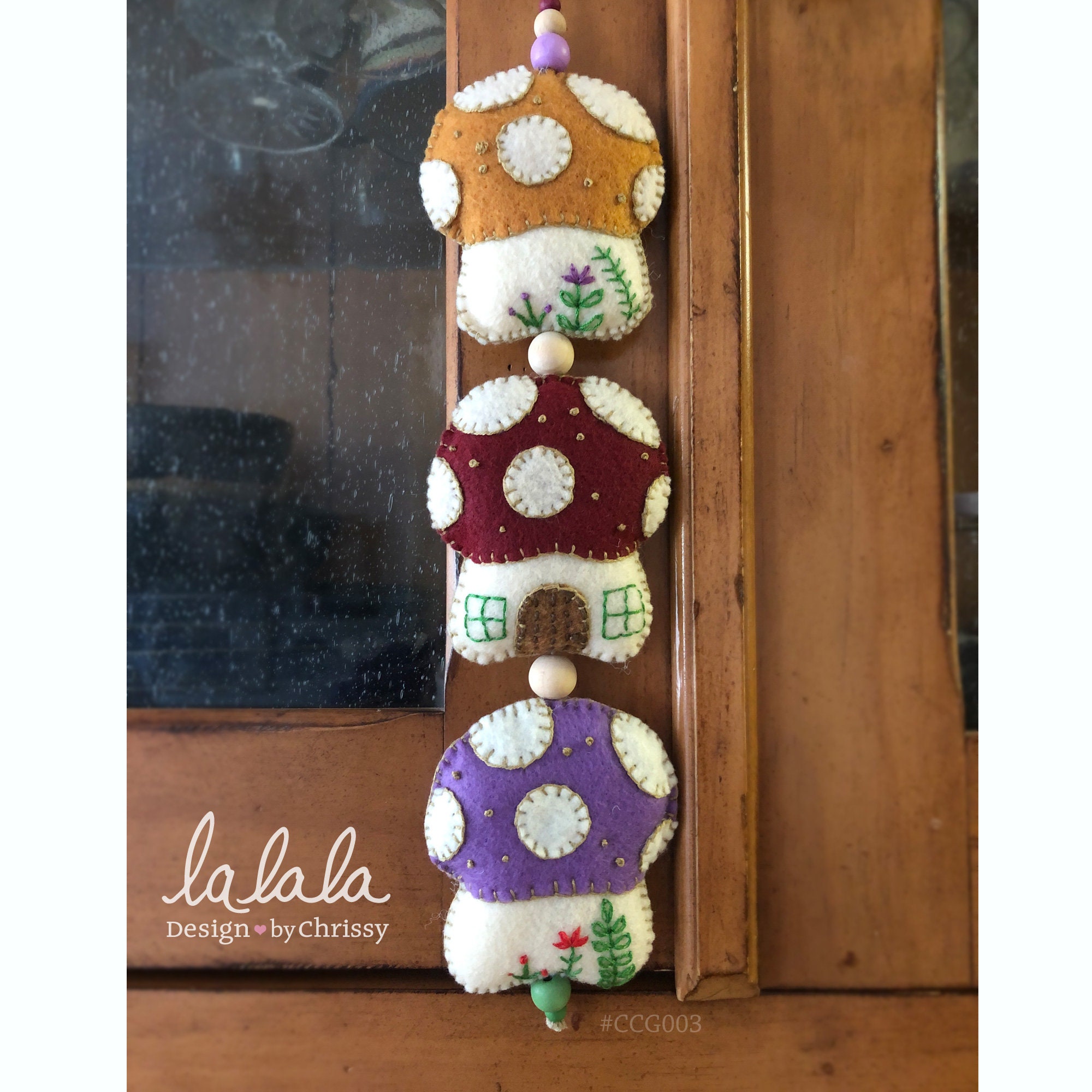 Handmade Cottagecore Mushroom Ornament Hand Embroidered Mushroom Folk ...