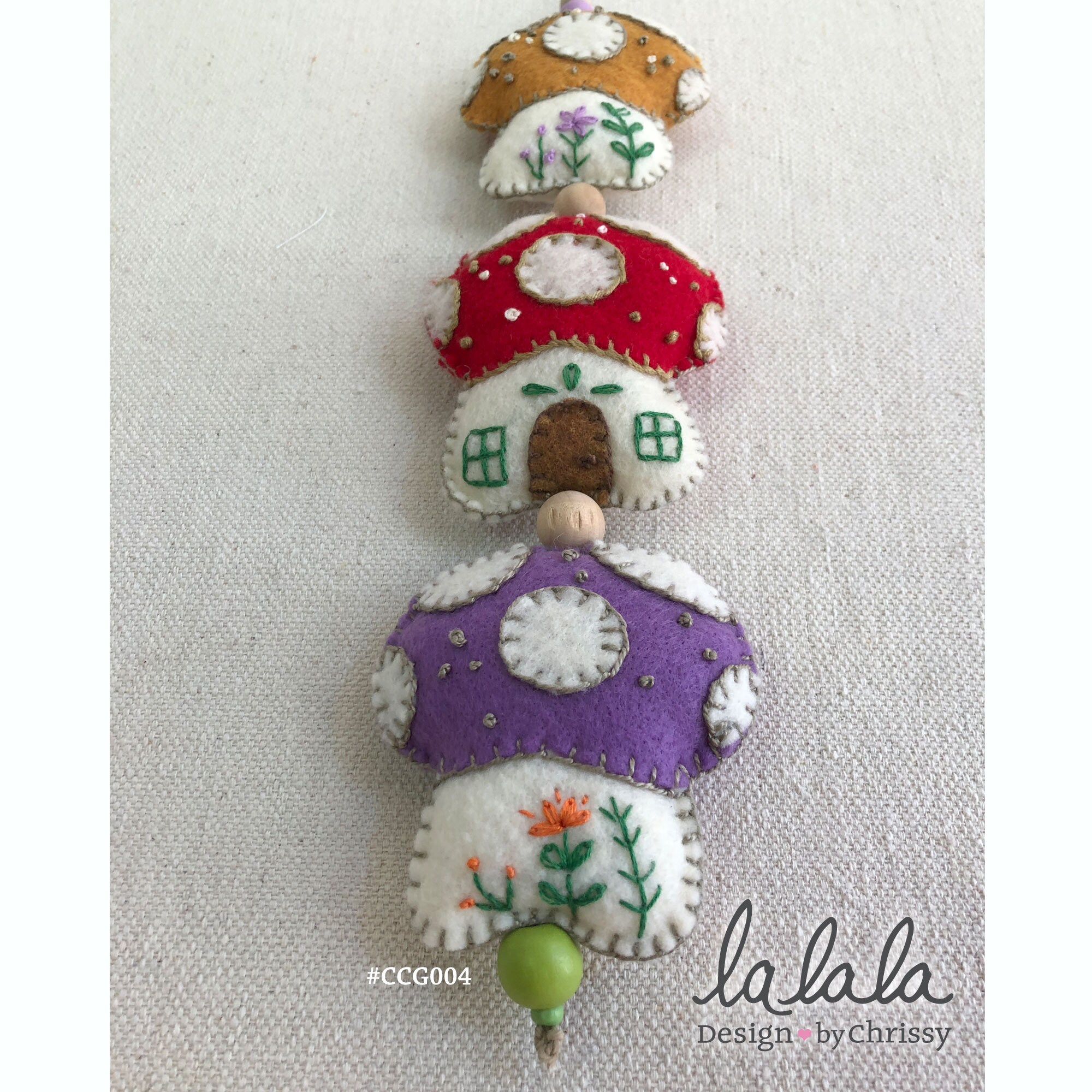 Handmade Cottagecore Mushroom Ornament Hand Embroidered Mushroom Folk ...