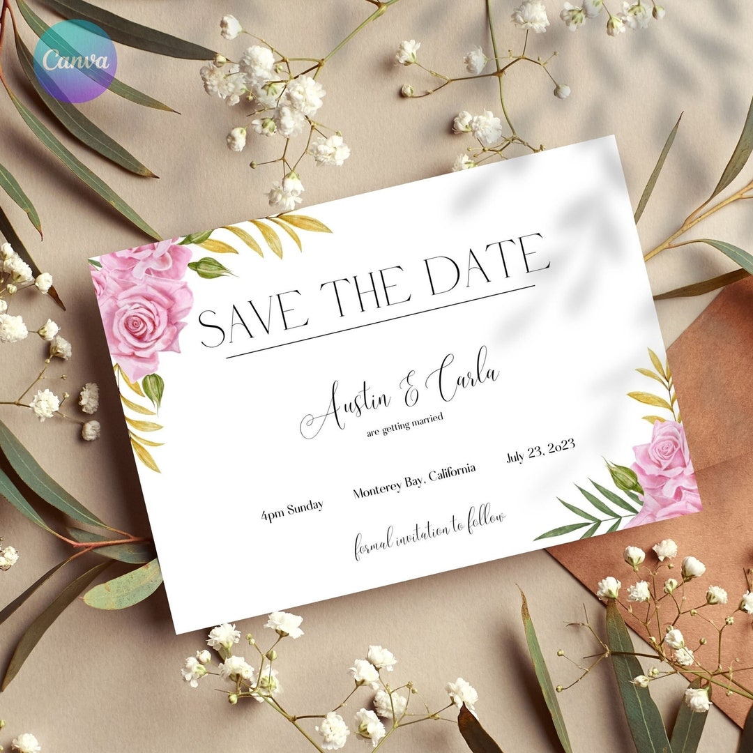 Editable Digital Invite Template Boho Save the Date - Etsy