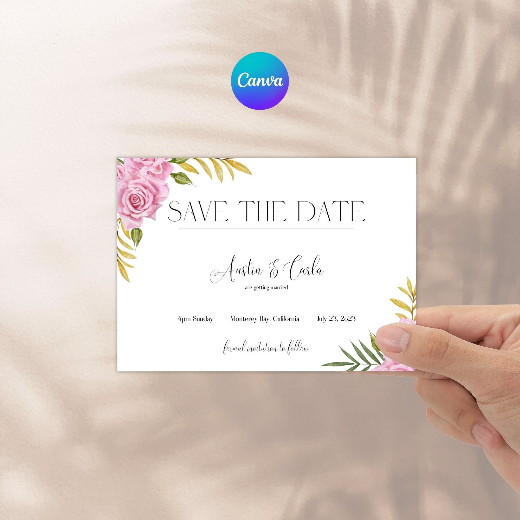 Editable Digital Invite Template Boho Save the Date - Etsy