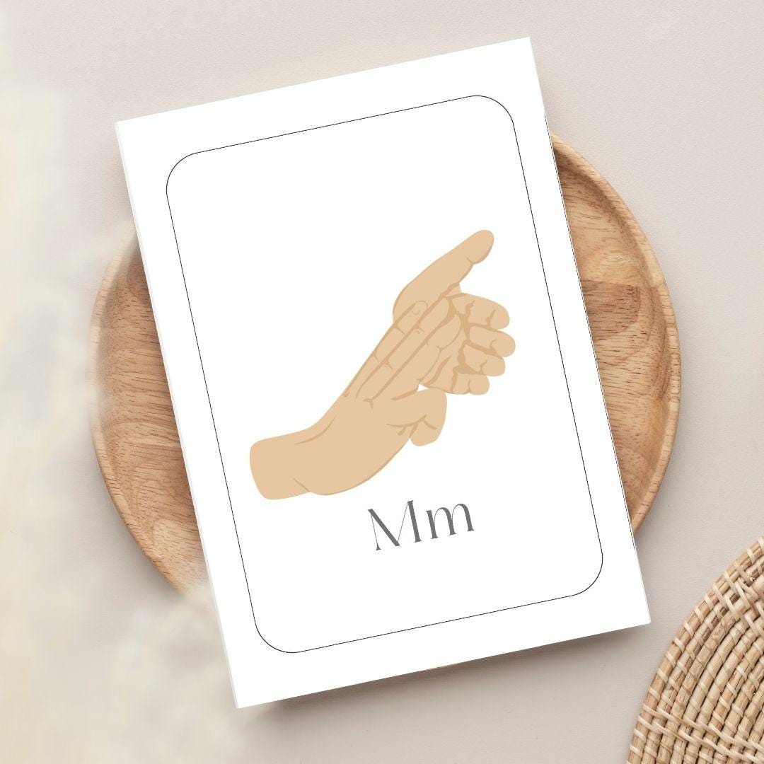 AUSLAN Alphabet Flash Cards | Digital Download | Printable AUSLAN Flash ...