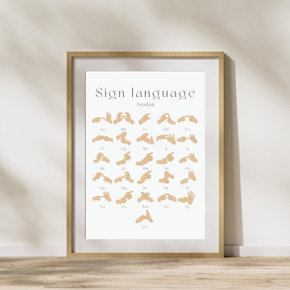 Australian AUSLAN Sign Language Alphabet Poster Digital Download ...