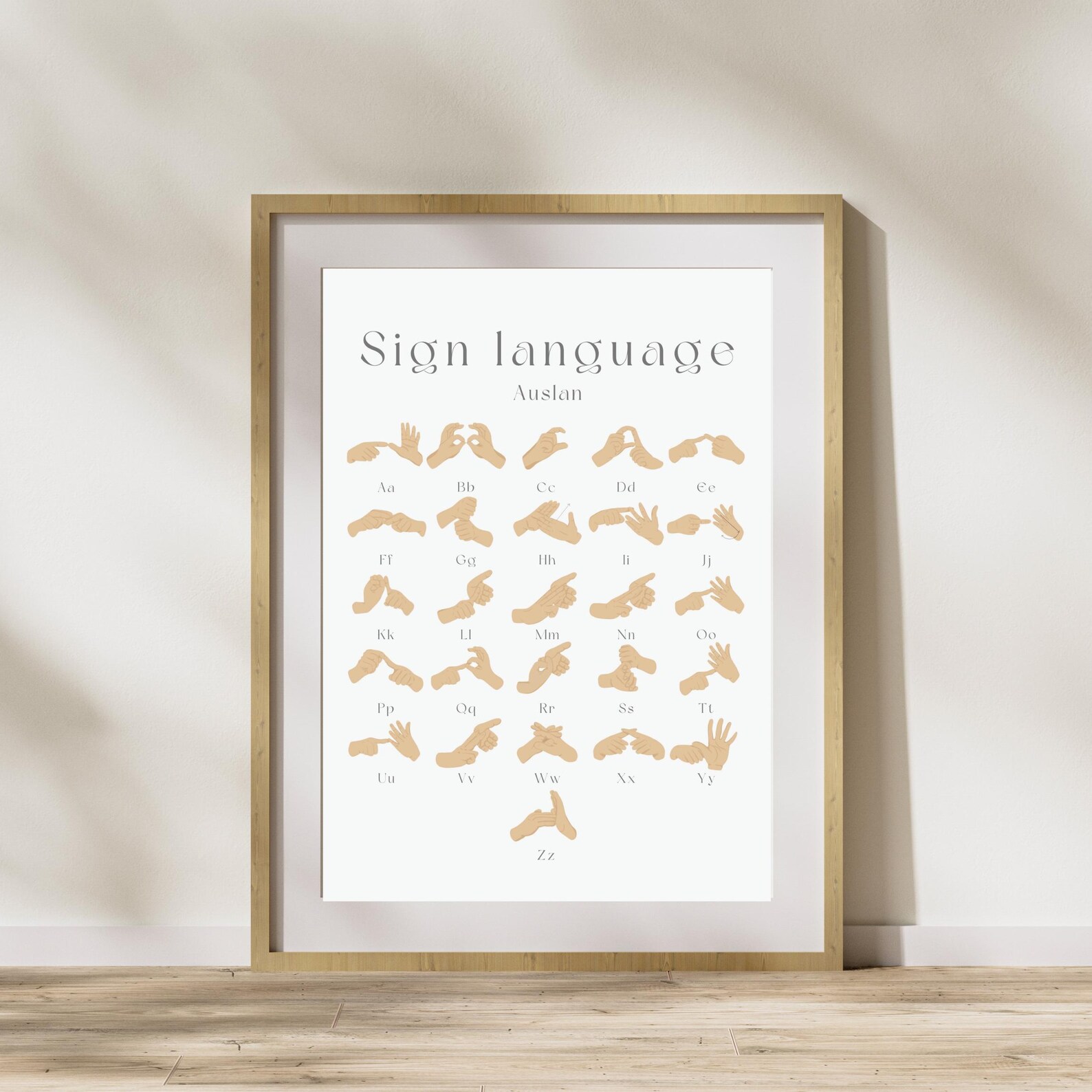 Australian AUSLAN Sign Language Alphabet Poster Digital Download ...