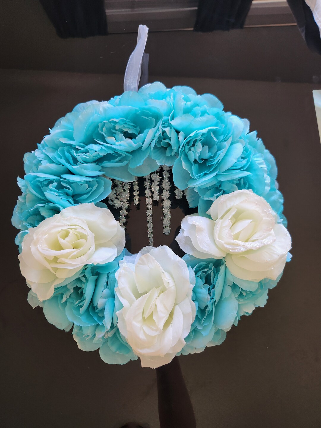 Disney's Elsa Inspired Flower With Icicles Front Door Wreath - Etsy