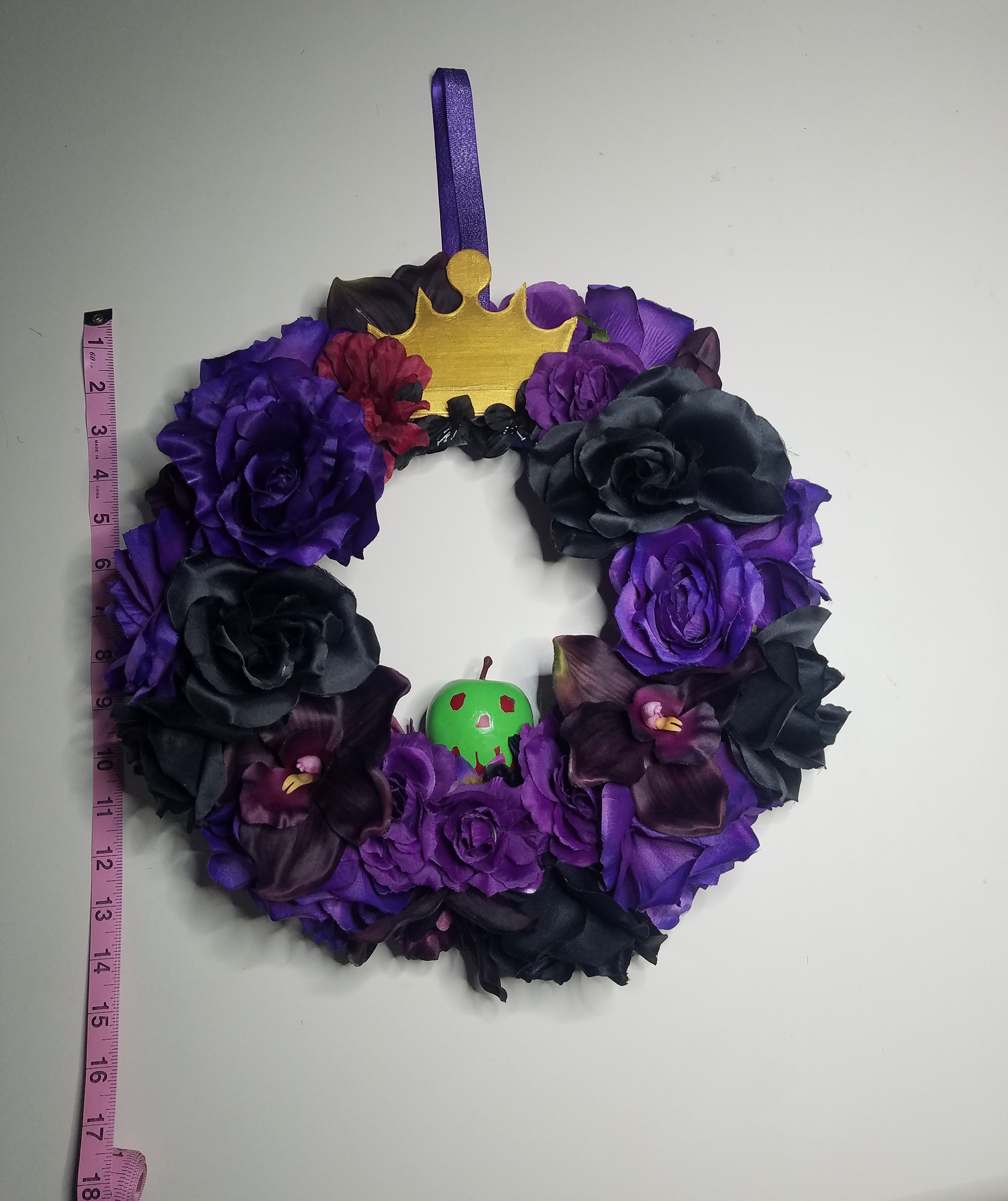 Disney's Evil Queen With Poison Apple Inspired Flower Wreath Purple and ...