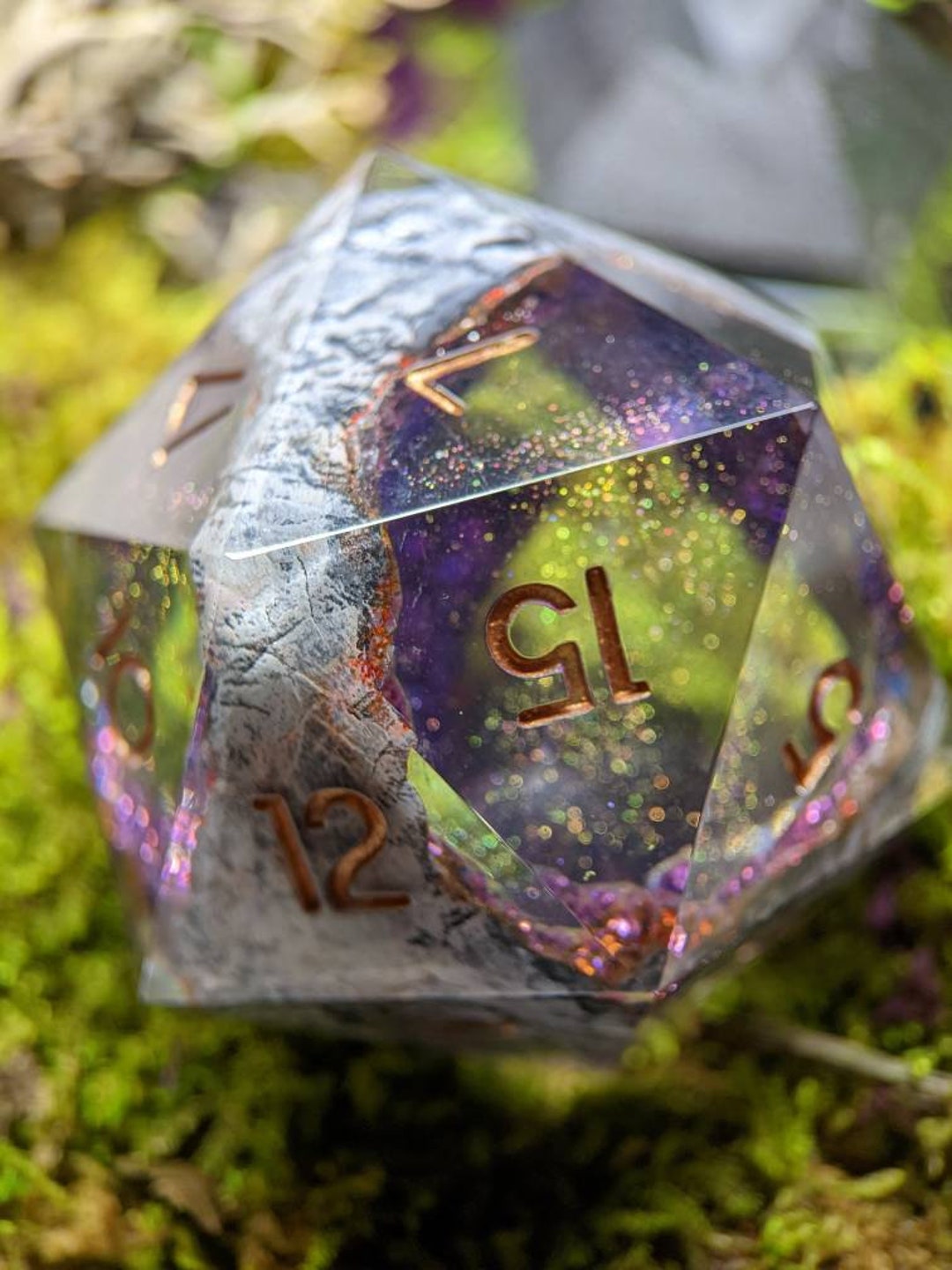 Faux Amethyst Geode D20, 55mm - Etsy