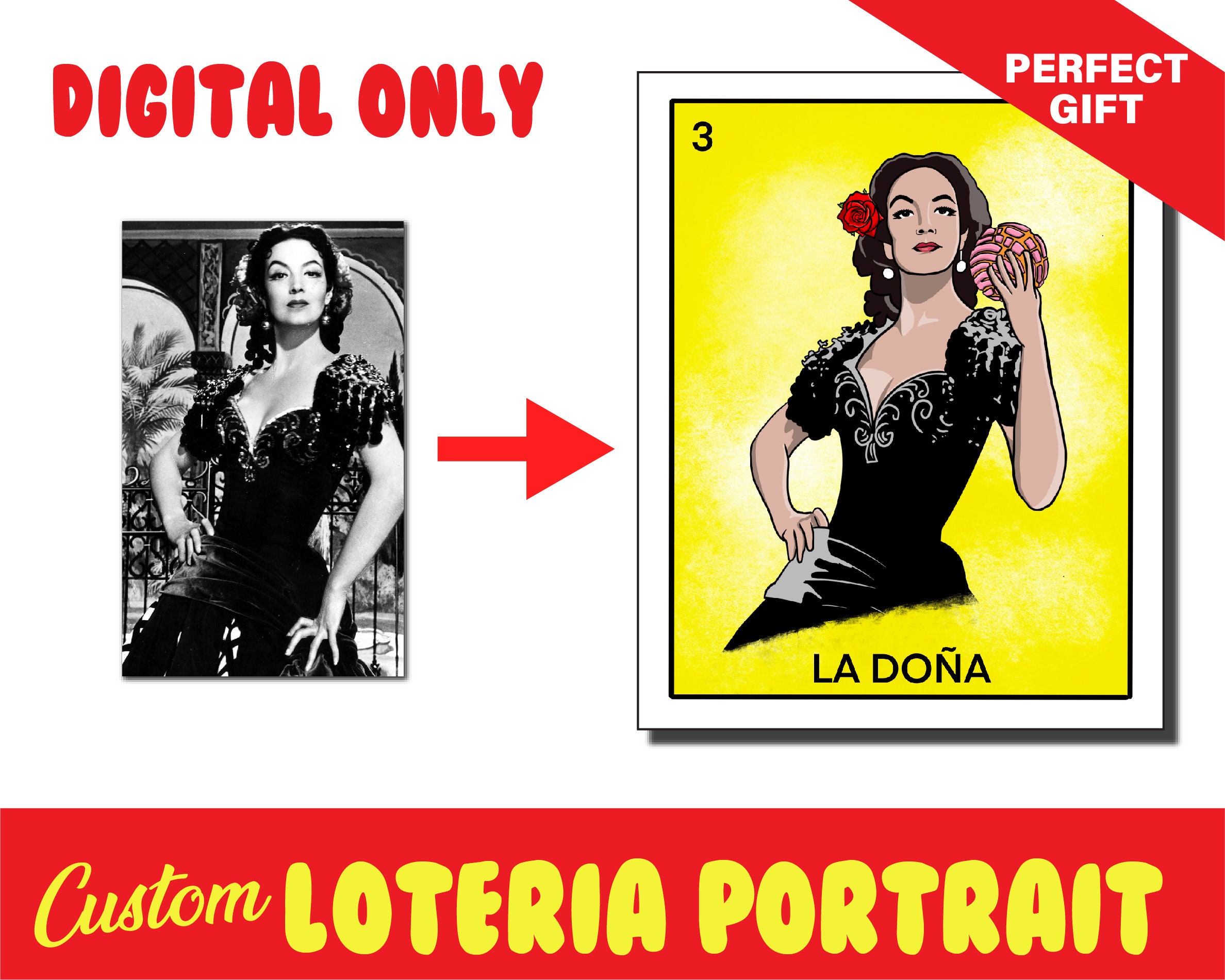 Custom Loteria Portrait From Photo, Personalized Artwork, Couples ...