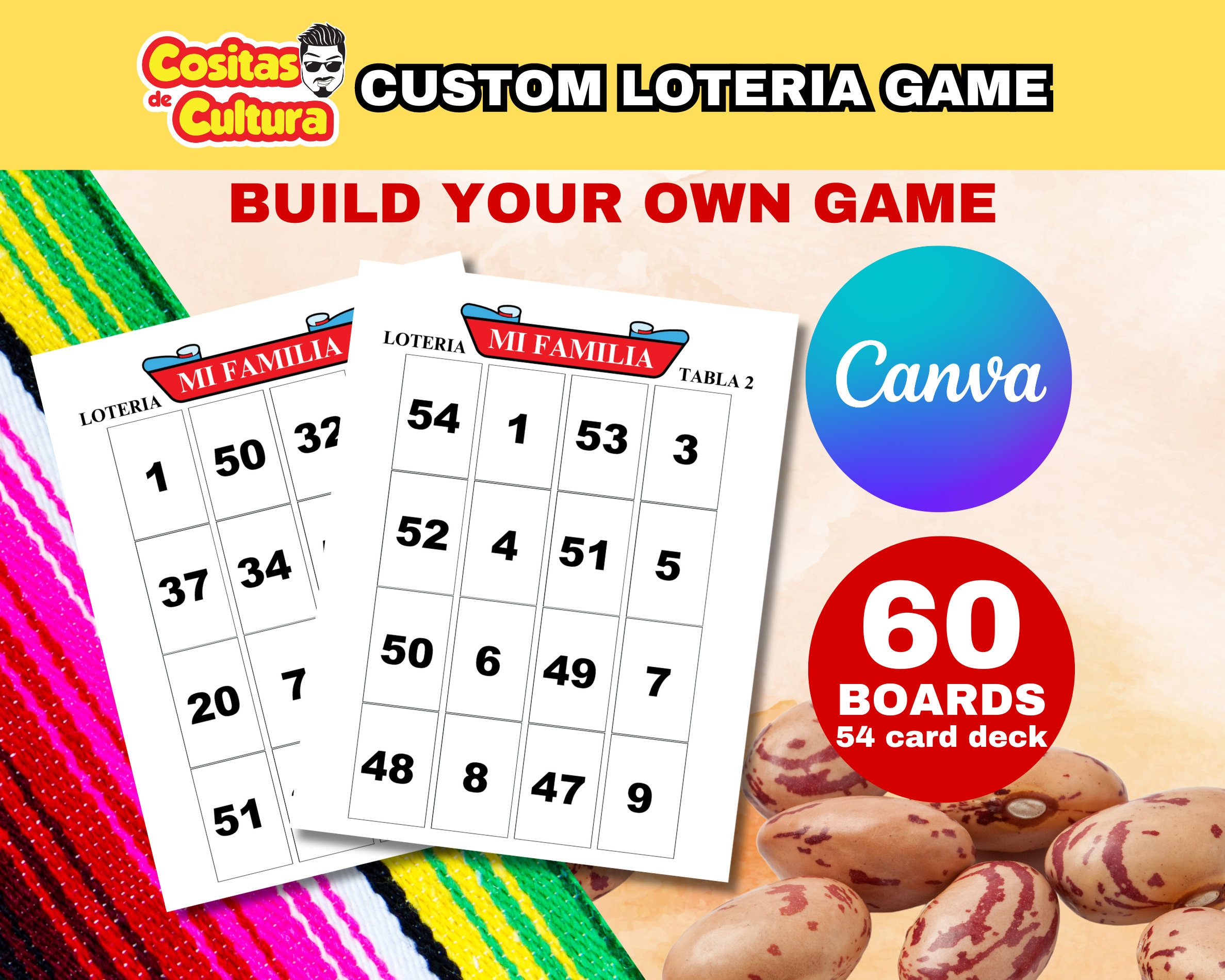 Build Your Own Custom Loteria Game Bingo Game - Etsy