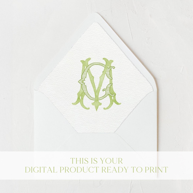 Watercolor Wedding Monogram – Classic CM Design (digital Download) - Etsy