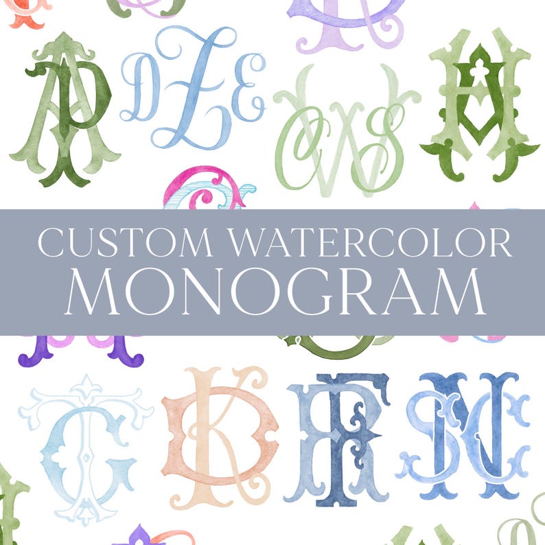 Custom Monogram Initial Letters, Monogram for Crest Design, Wedding ...