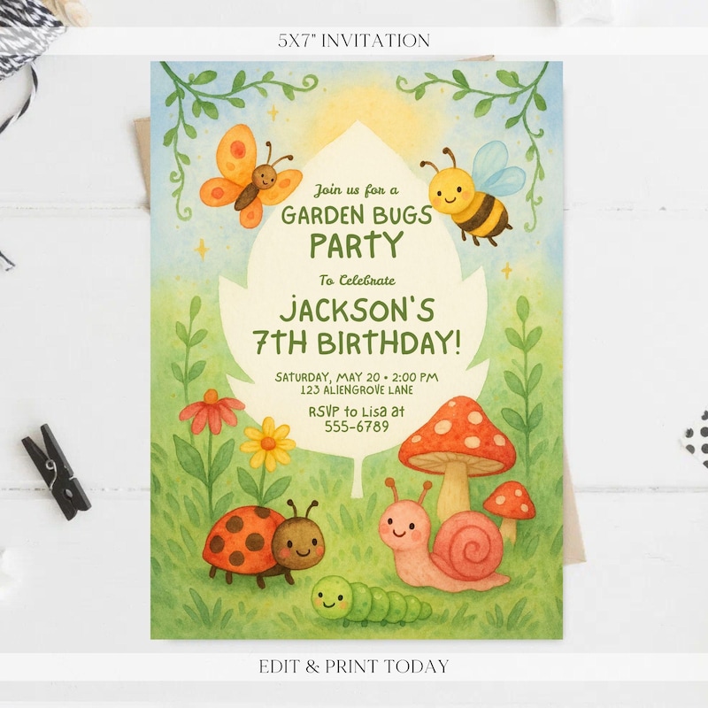 Garden and Bugs Birthday Party - Etsy