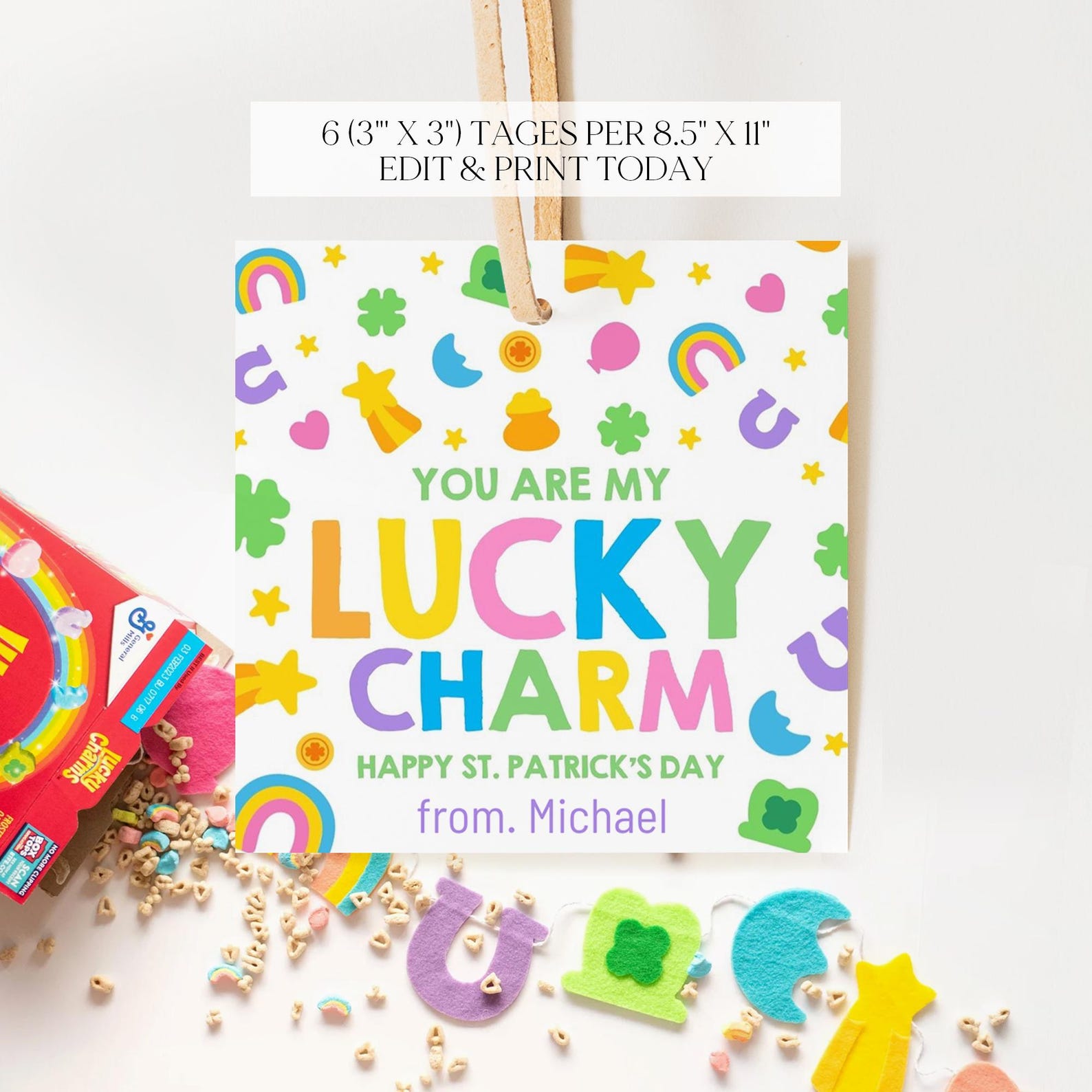 Printable You Are My Lucky Charm St Patrick's Day Gift Tag, St Patty's ...