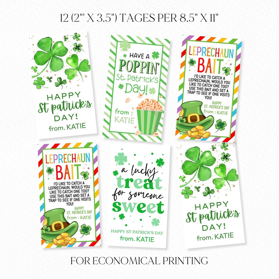 Printable Saint Patrick's Day Tag, St. Patricks Day Tag, Saint Patricks ...