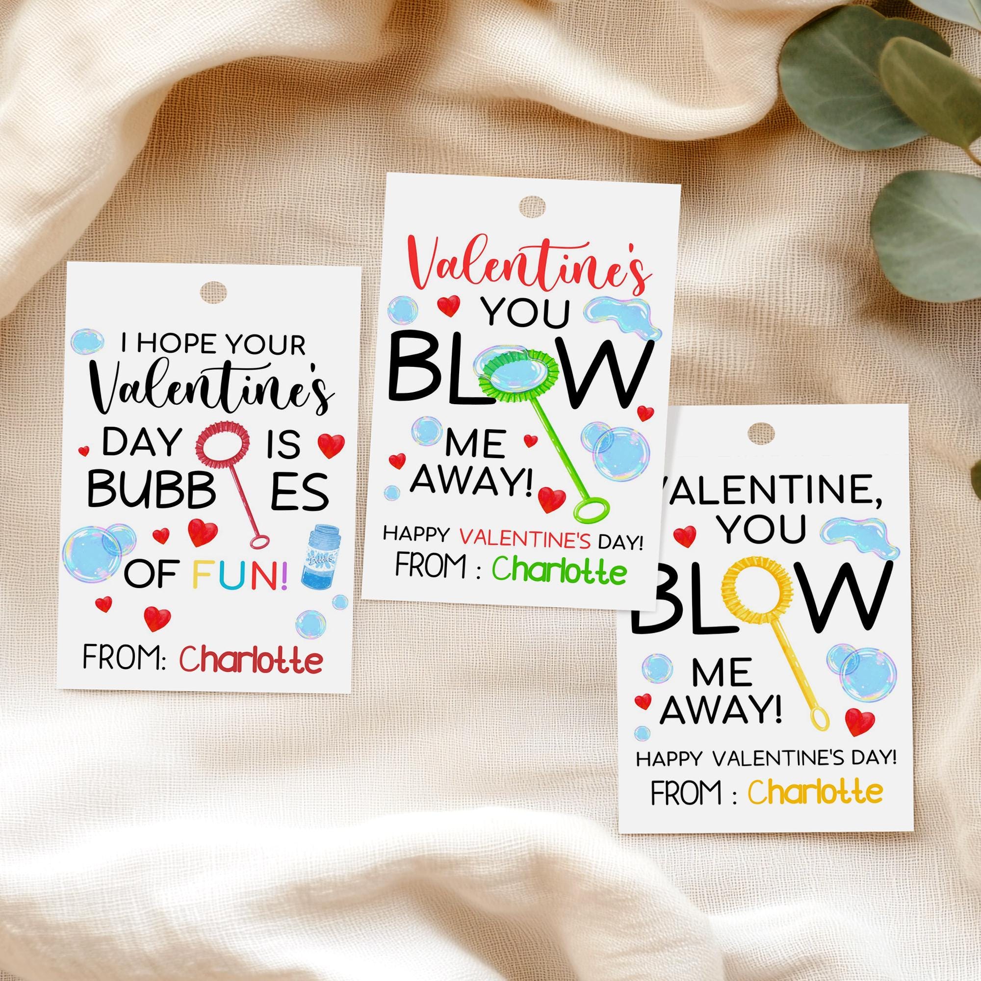Bubbles Gift Tag, Valentine's Day is Bubbles of Fun Bubbles Tag Kids ...
