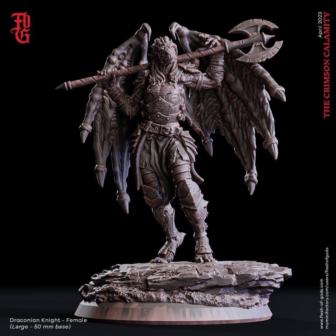Draconian Knight - Female Version by Flesh of Gods | D&D | Pathfinder ...