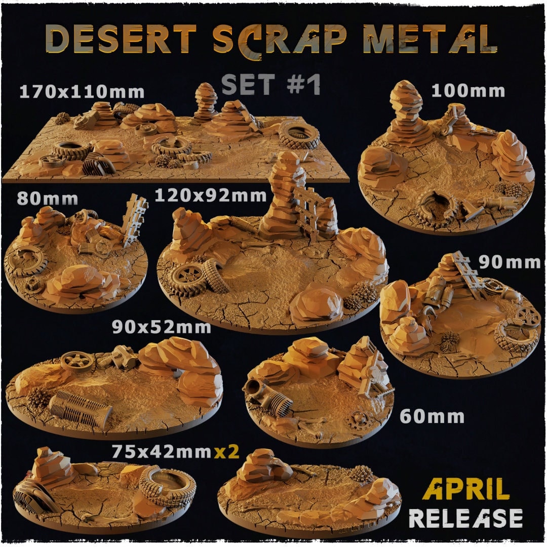 Desert Scrap Metal | Miniature Bases | Zabavka Workshop | Tabletop RPG ...