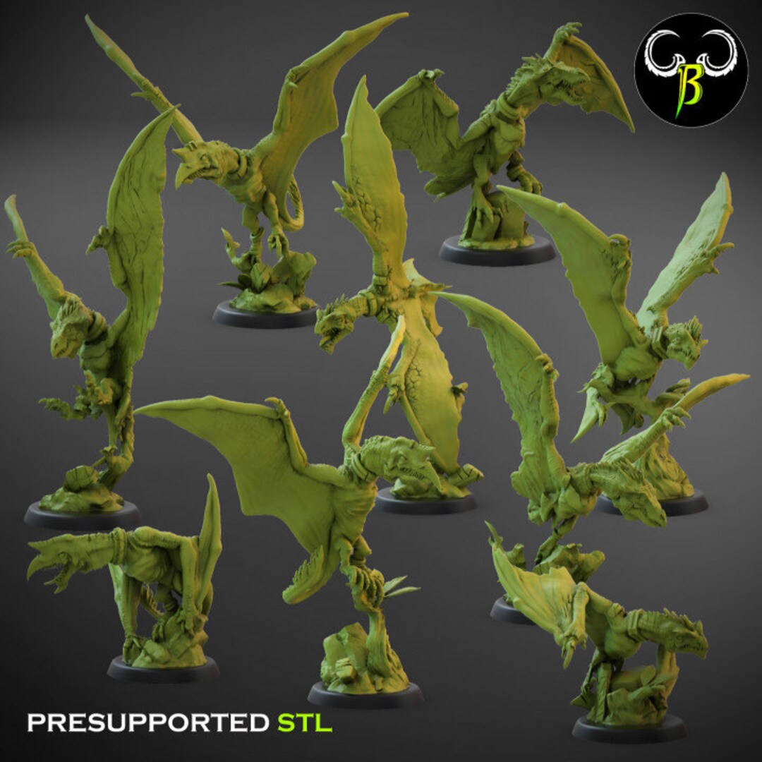 Raptawings Flock by Clay Beast Creations | Tabletop RPG Miniature ...